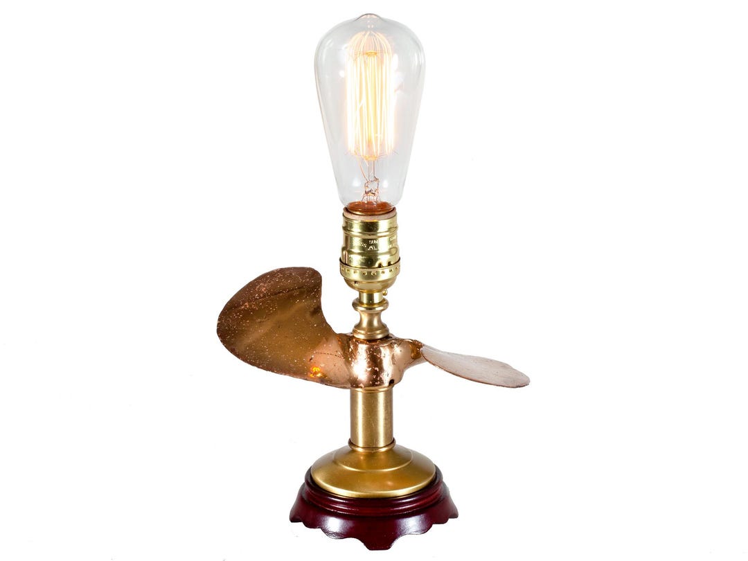 Vintage Solid Brass Boat Propeller Lamp With Large New Filament ...