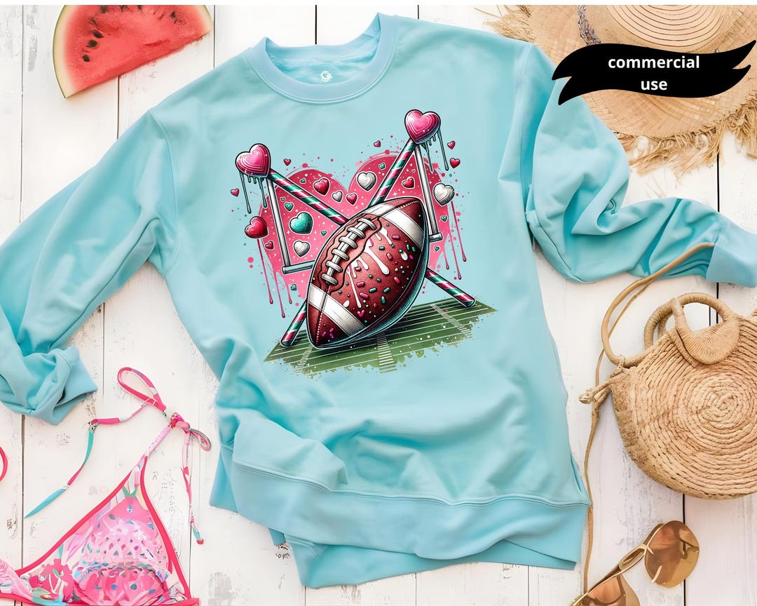 Football Love Pink Drip PNG File, Valentine Sport Sweet Graphics ...