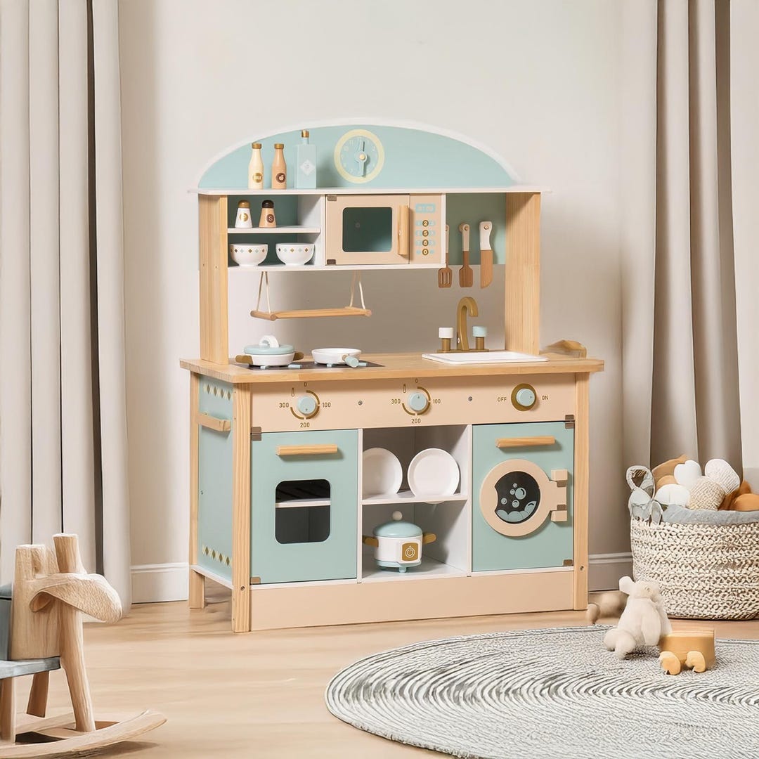 Wooden Kitchen for Kids, Play Kitchen, Toy Kitchen Set With Accessories ...