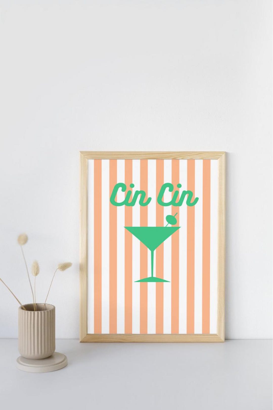 Cin Cin Bar Cart Sign | Editable Digital Download Template | Girly ...