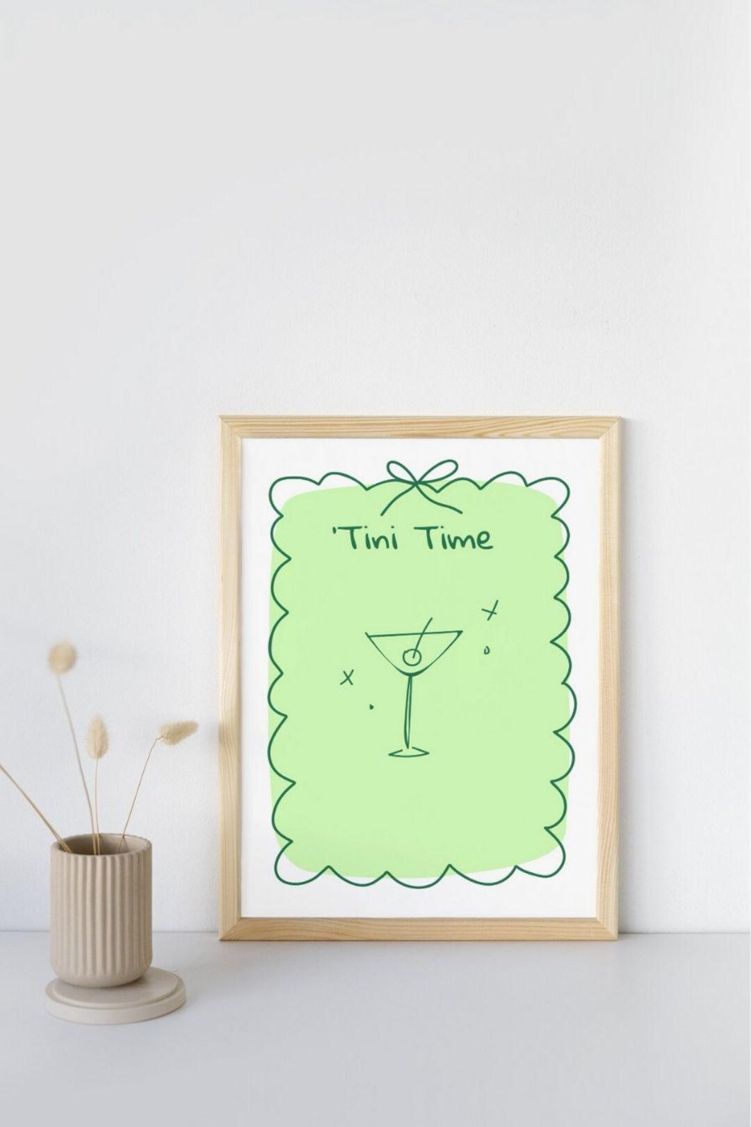 Tini Time Bar Cart Sign: Girly Cocktail Art (digital Download) - Etsy