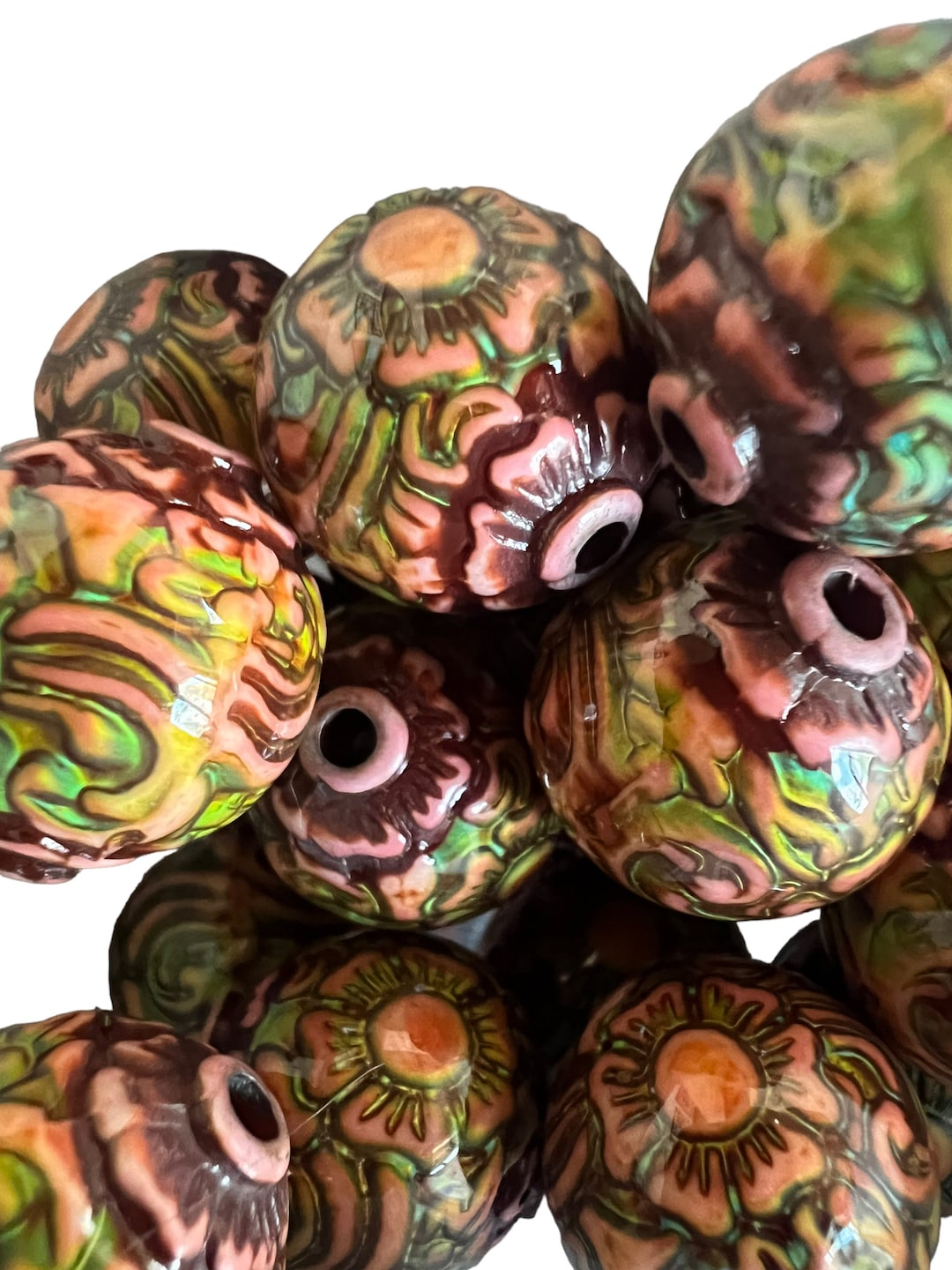 Mood Beads Focal/ Mirage Mood Beads/ Polymer Clay Beads/ Color Changing ...