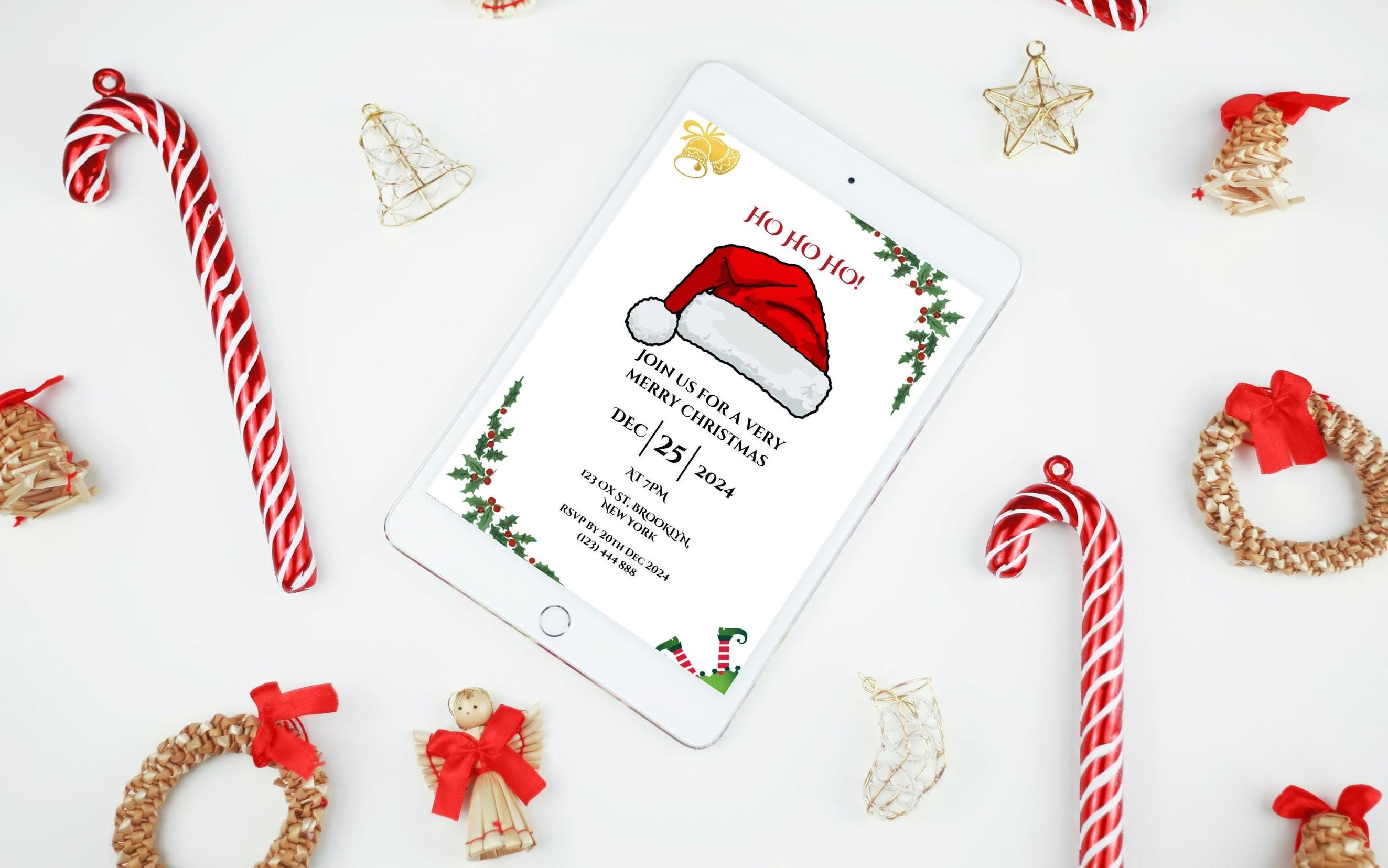 Christmas Party Invitation Template, Santa Christmas Invite, Digital ...