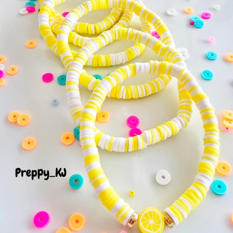 Clay Bead Lemonade Bracelet - Etsy