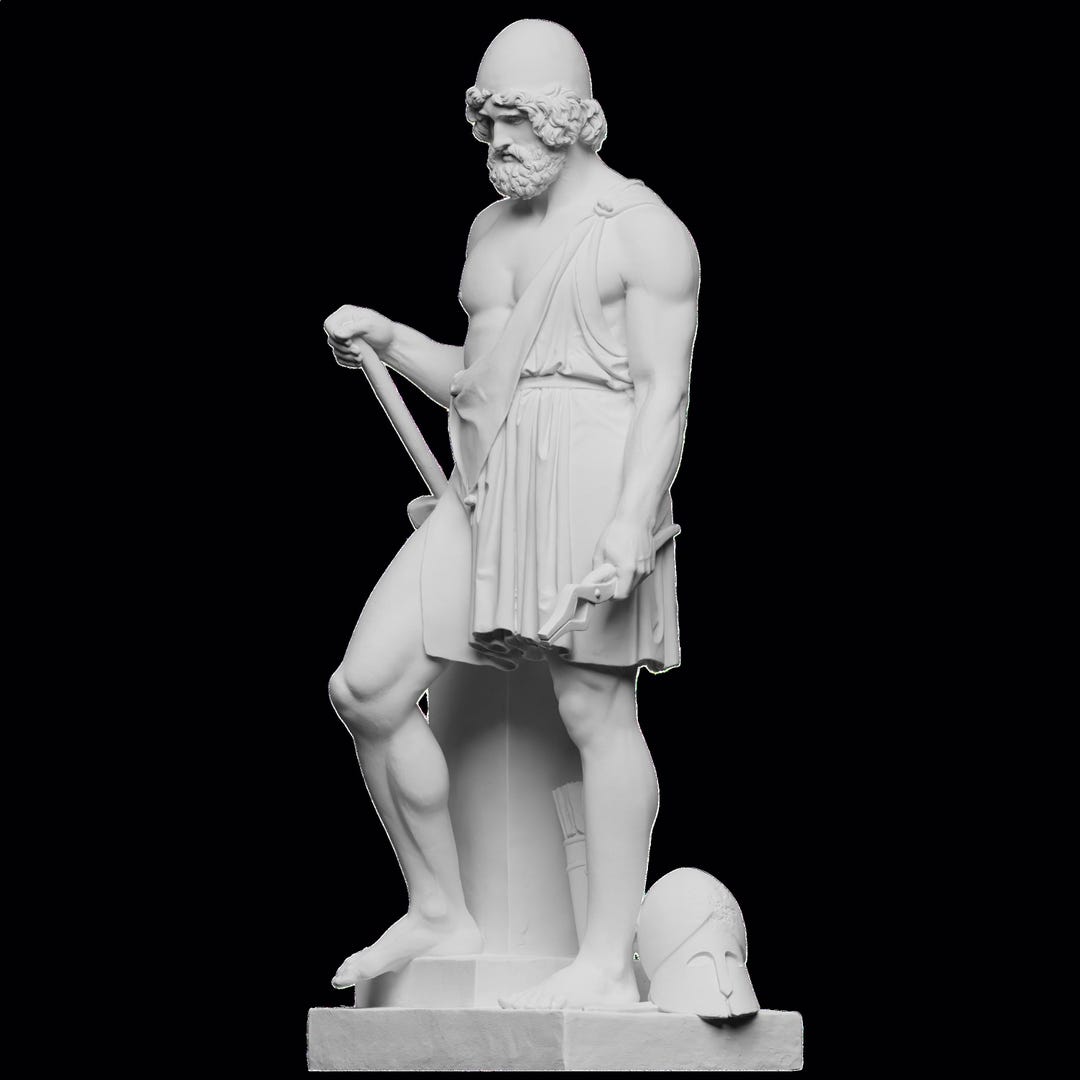 Vulcan Natural Marble Stone Statue - Etsy