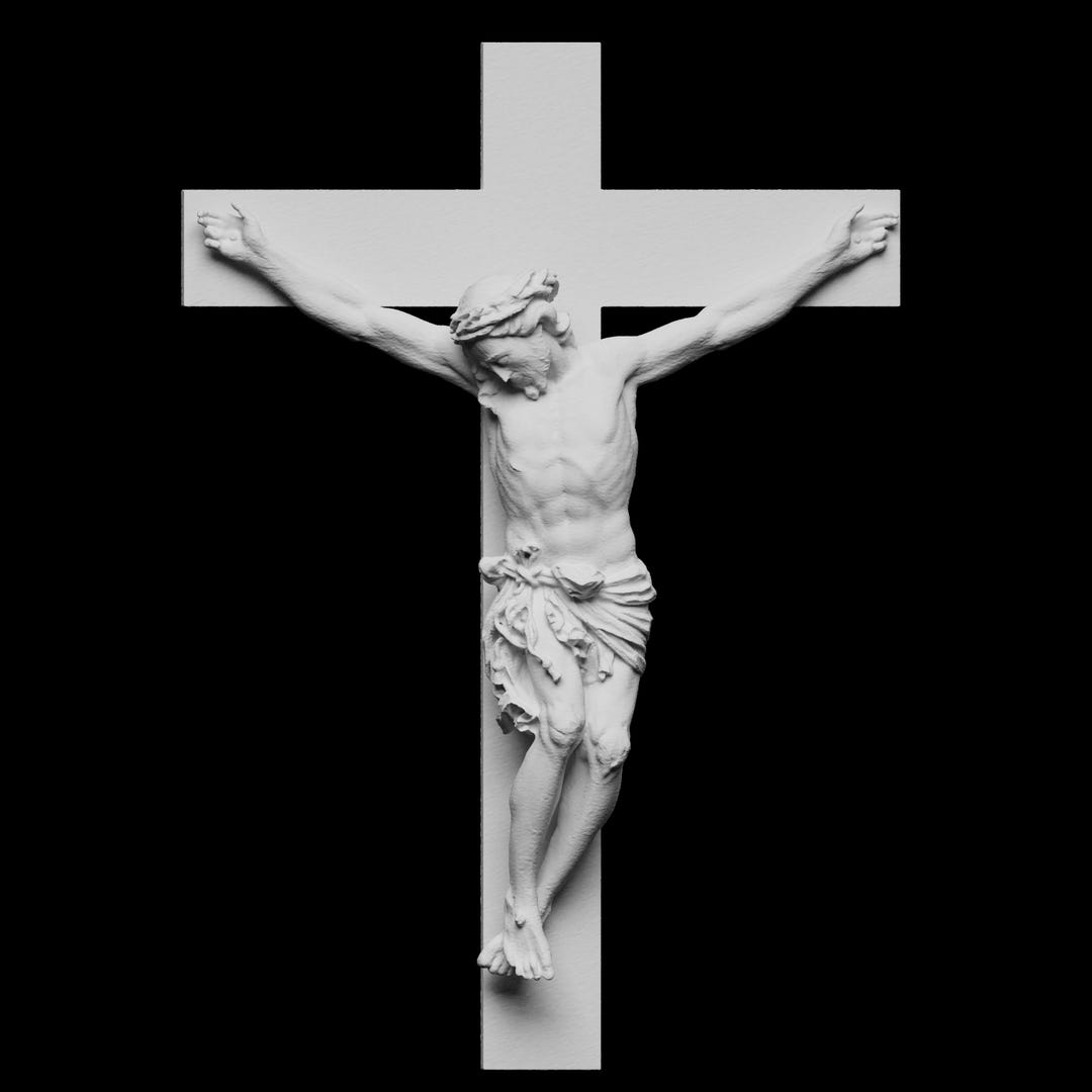 Crucifix Natural Marble Stone Statue - Etsy