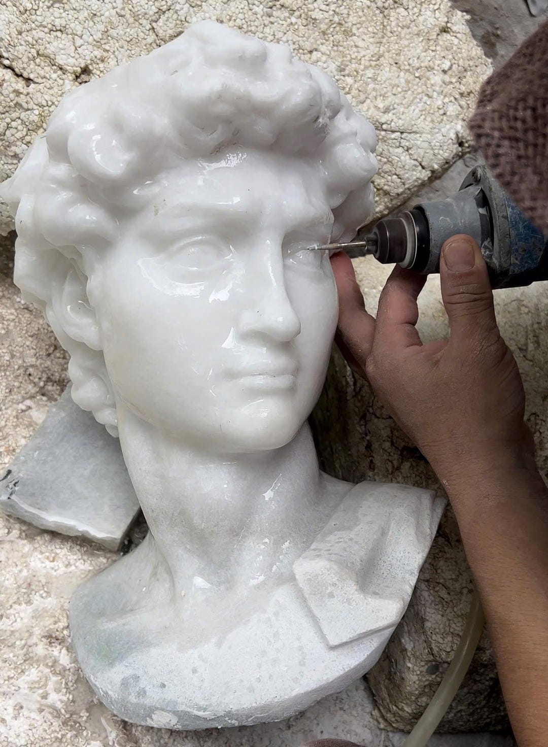 Head of Michelangelo's David 2 Natural Marble Stone Statue - Etsy