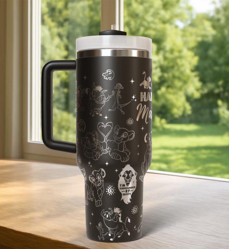 Laser Engraved Lion King 40oz Tumbler , Insulated Hot and Cold Cup - Etsy