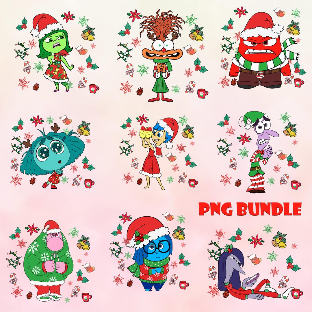 Inside Out Christmas Emotions Friends Svg Bundle, Merry Christmas Svg ...