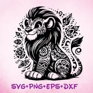 Simba Mandala SVG, Enchanted Svg, Silhouette Cut Files, Zentangle SVG ...