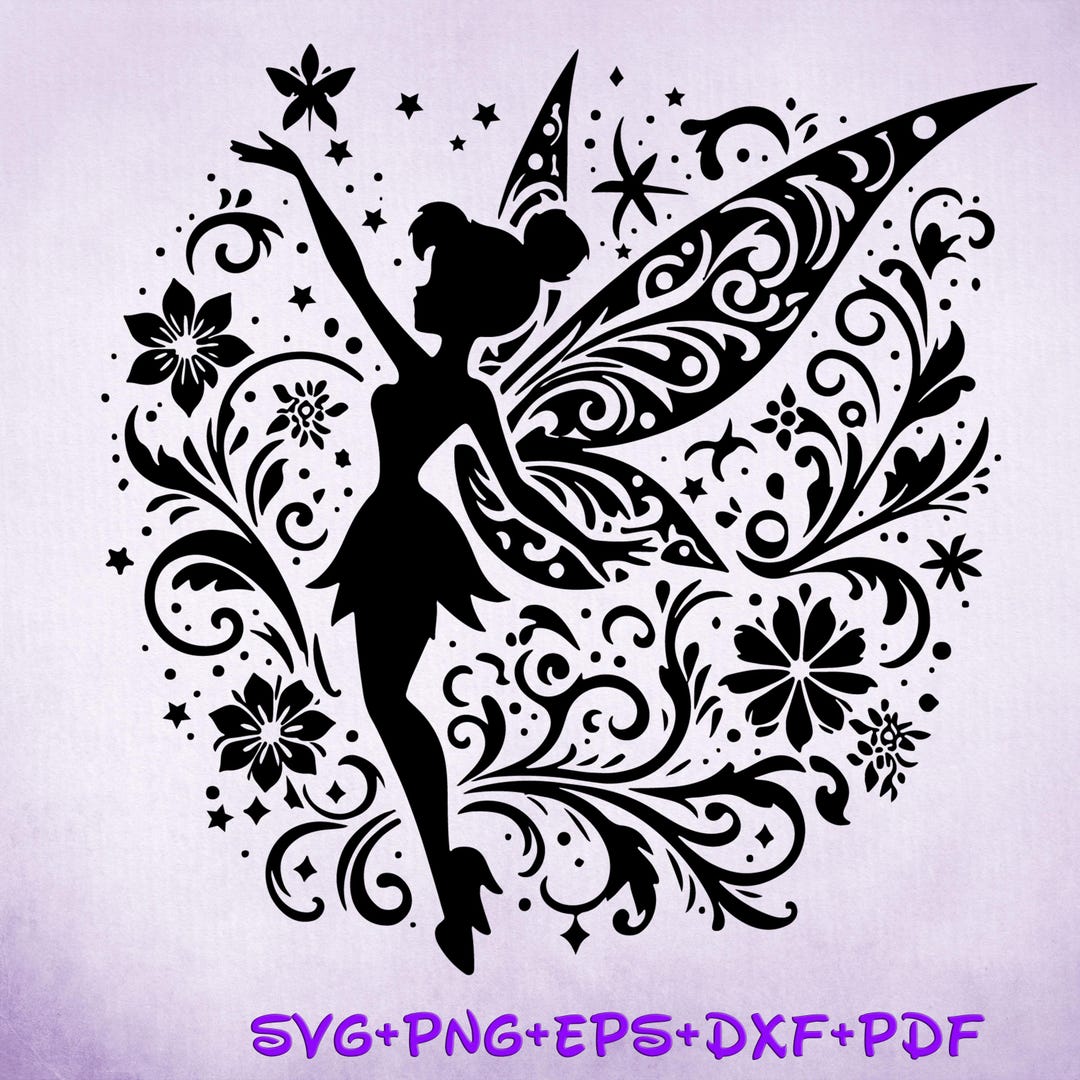 Tinkerbell Mandala Princess SVG, Peter Pan Enchanted Fairy Princess ...