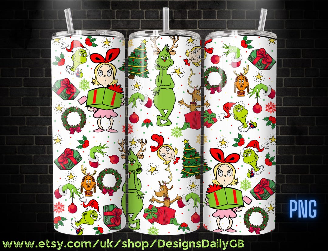 The Grinch and Lindy Lou Christmas Tumbler Wrap 20 Oz PNG, Funny ...