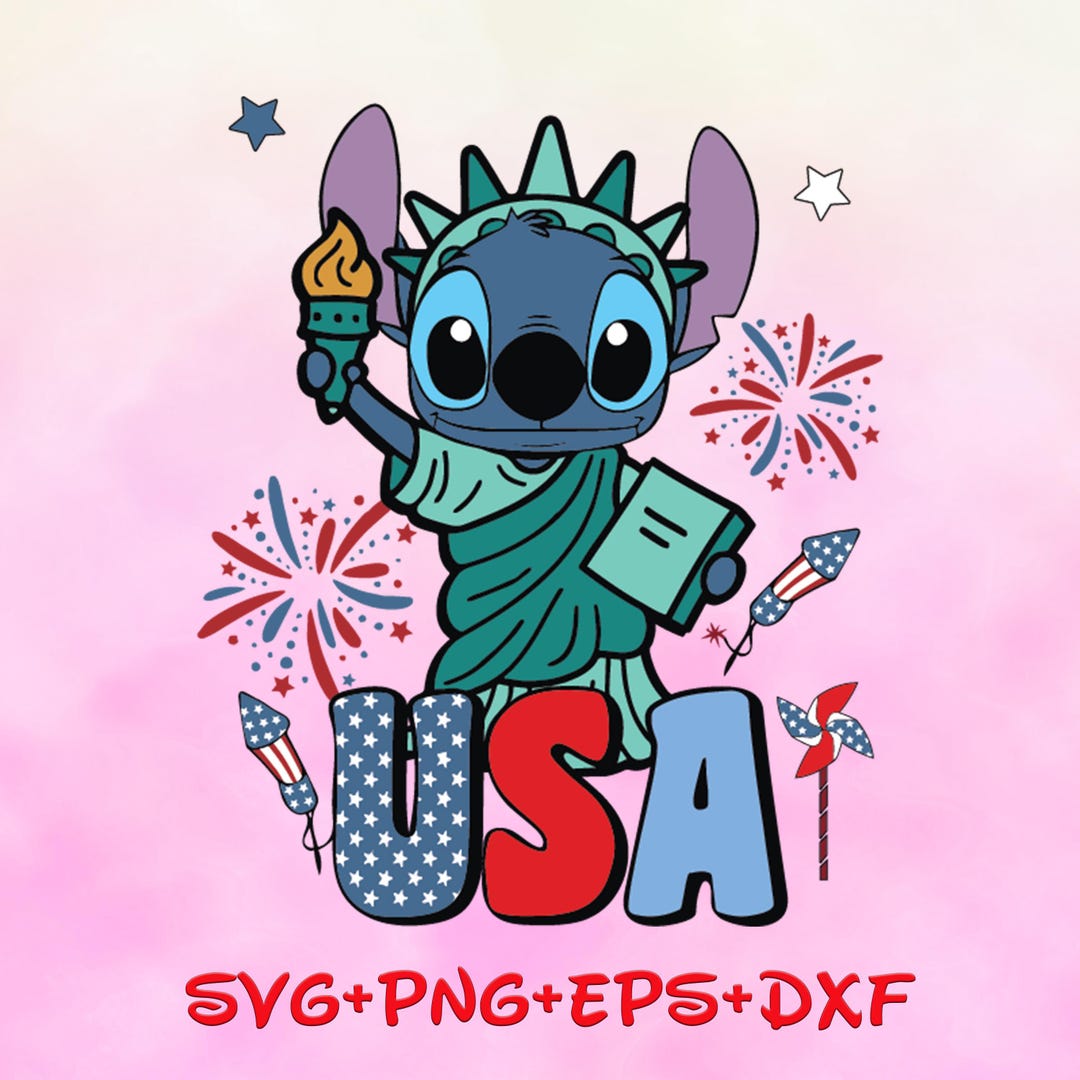 Stitch 4th of July SVG Lilo and Stitch 4th of July SVG 4th of July ...