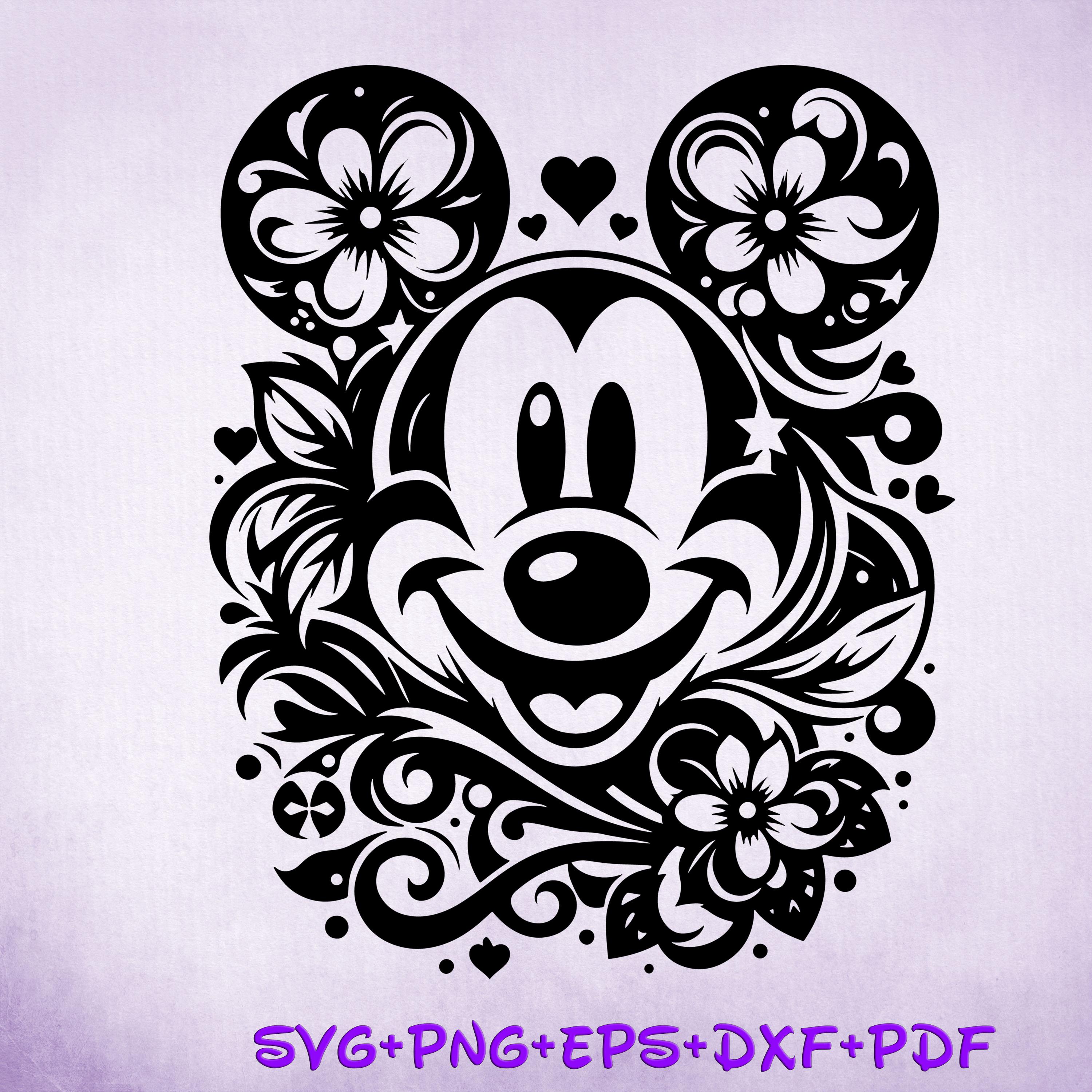Retro Mickey Mandala SVG, Enchanted Svg, Mandala Svg, Silhouette Cut ...