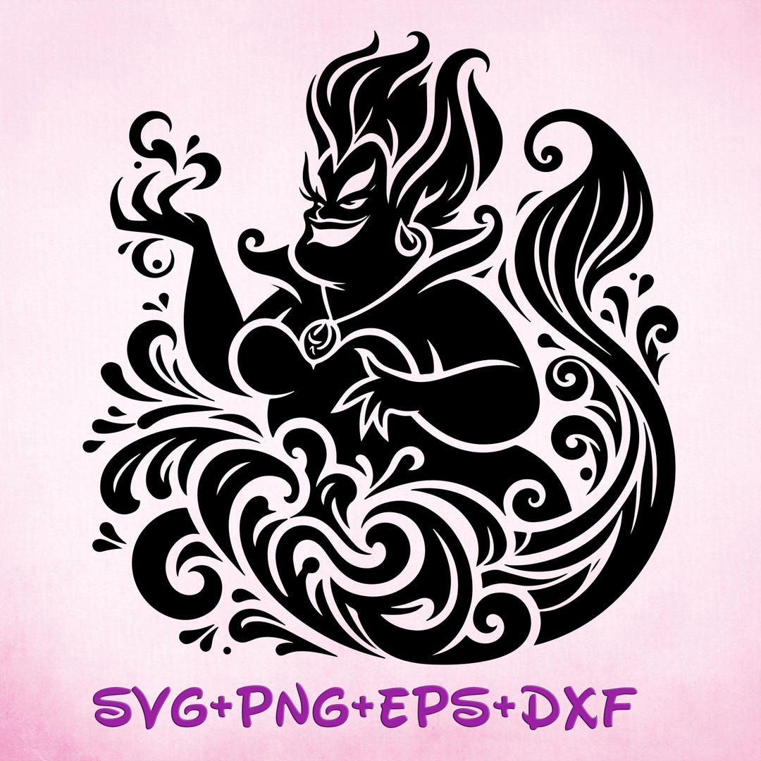 Ursula Villains Mandala SVG, the Little Mermaid , Zentangle Silhouette ...