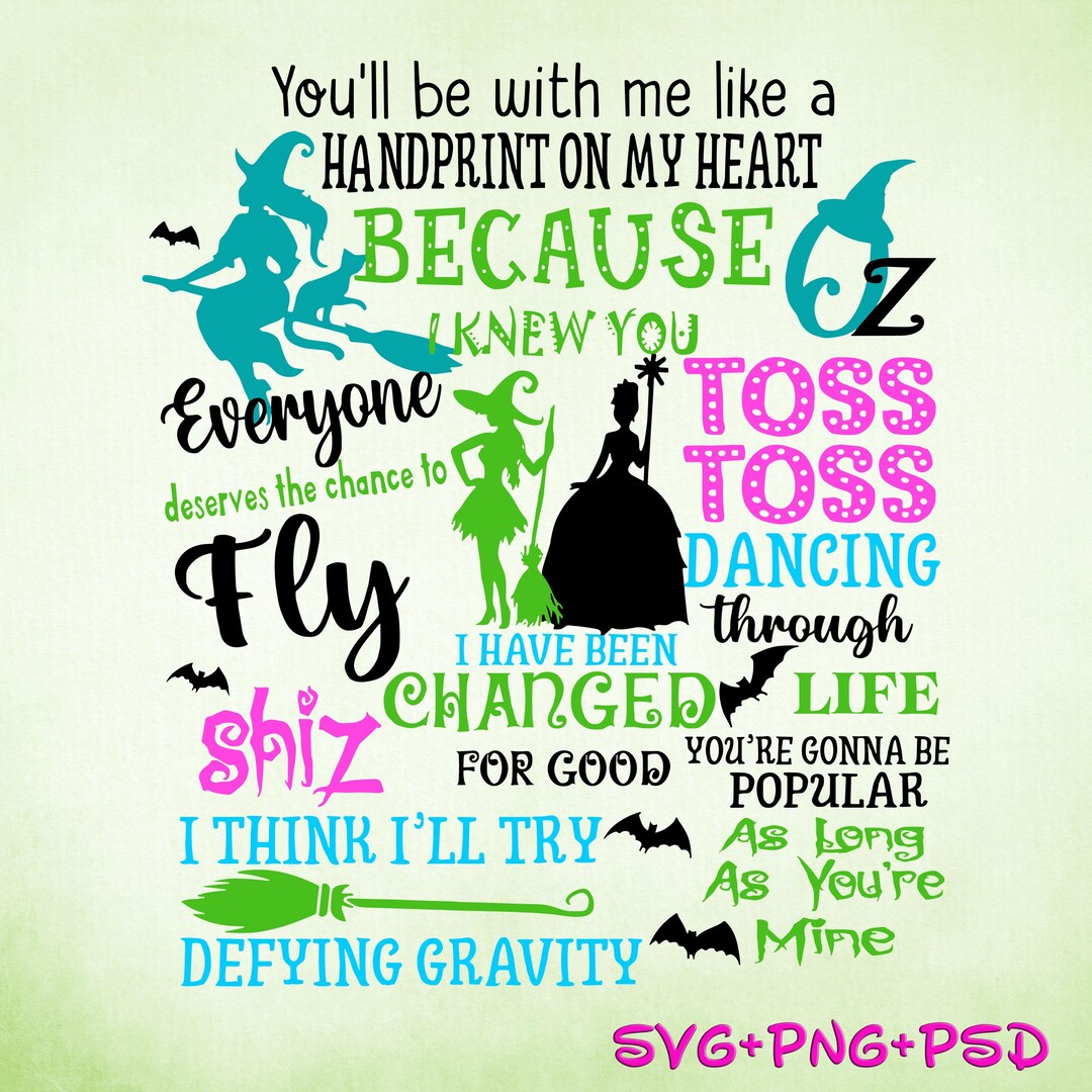 Wicked Movie Changed for Good SVG, Wicked Movie SVG, Elphaba and Glinda ...