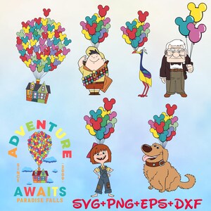 Up Svg, Layered SVG, DXF, PNG, up Balloon House Svg Bundle, Balloon ...