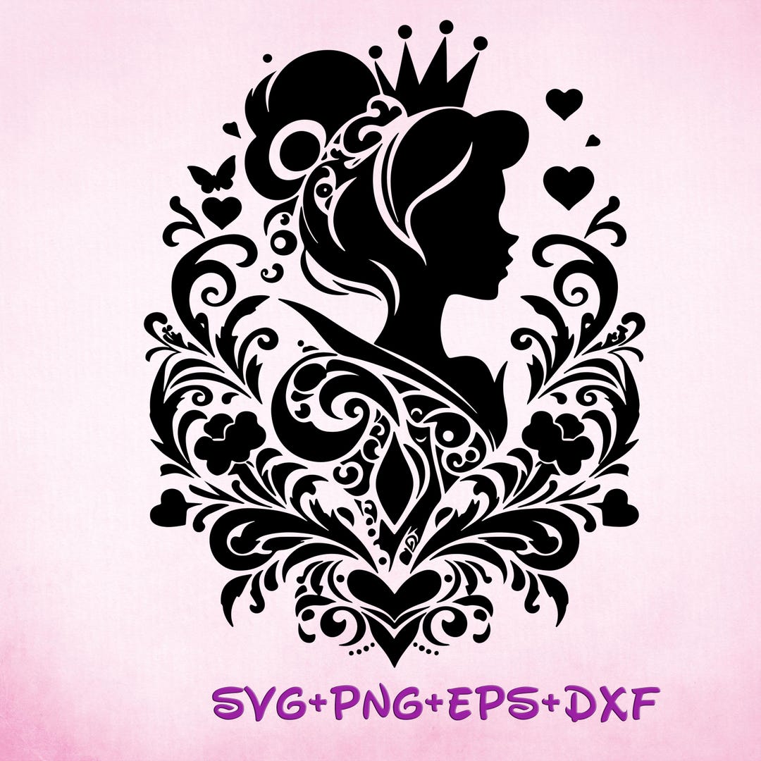 Princess Cinderella Mandala Princess SVG, Cinderella Enchanted , Silhouette Cut Files, Png ...