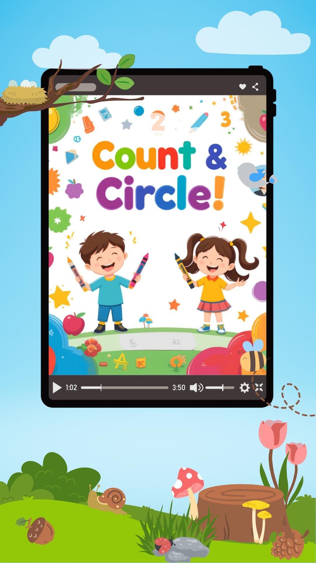 Count and Circle Worksheet – Shape & Number Recognition (digital ...