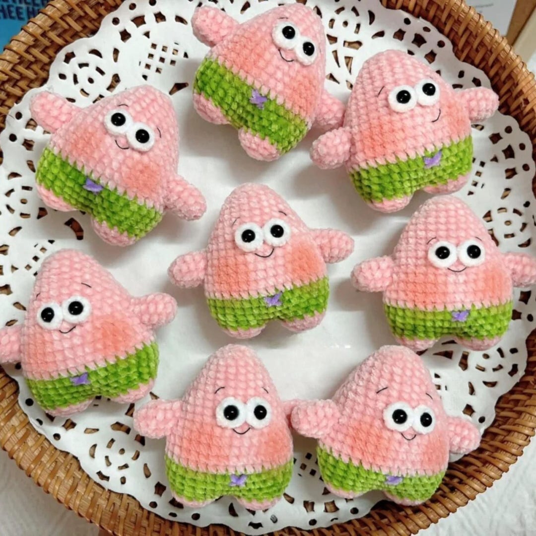 Pink Starfish Crochet Pattern, Patrick Star Amigurumi Pattern, Patrick ...