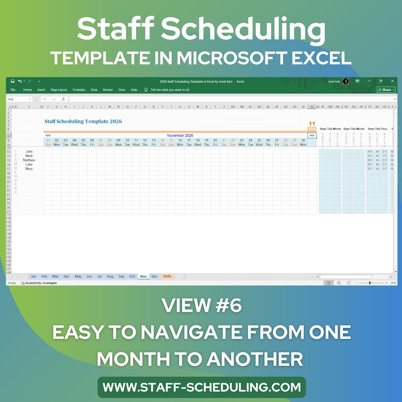 Staff Scheduling - Employee Shift Schedule Excel Template | Time ...