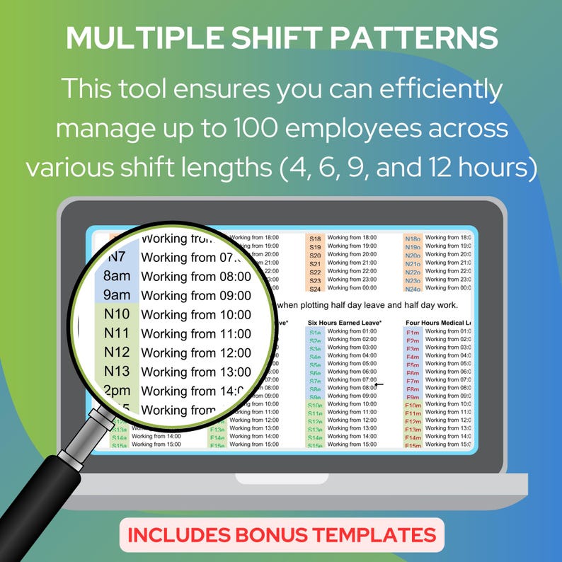 2025 Employee Shift Schedule Excel Template With Hourly Staff & Time ...