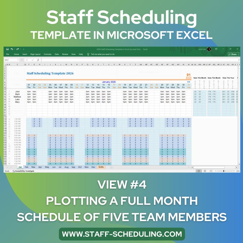 Staff Scheduling - Employee Shift Schedule Excel Template | Time ...