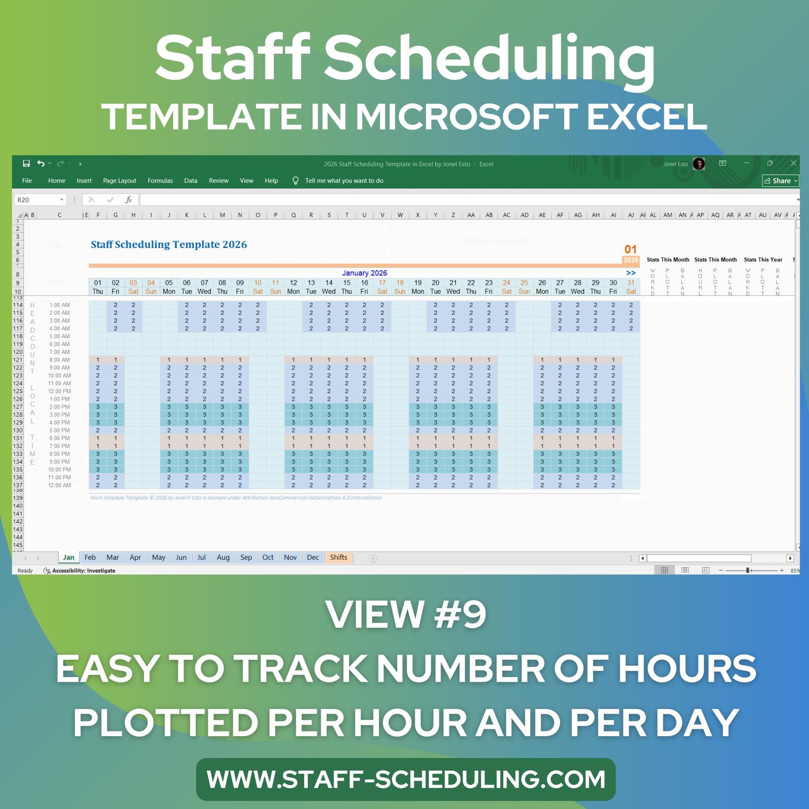 Staff Scheduling - Employee Shift Schedule Excel Template | Time ...