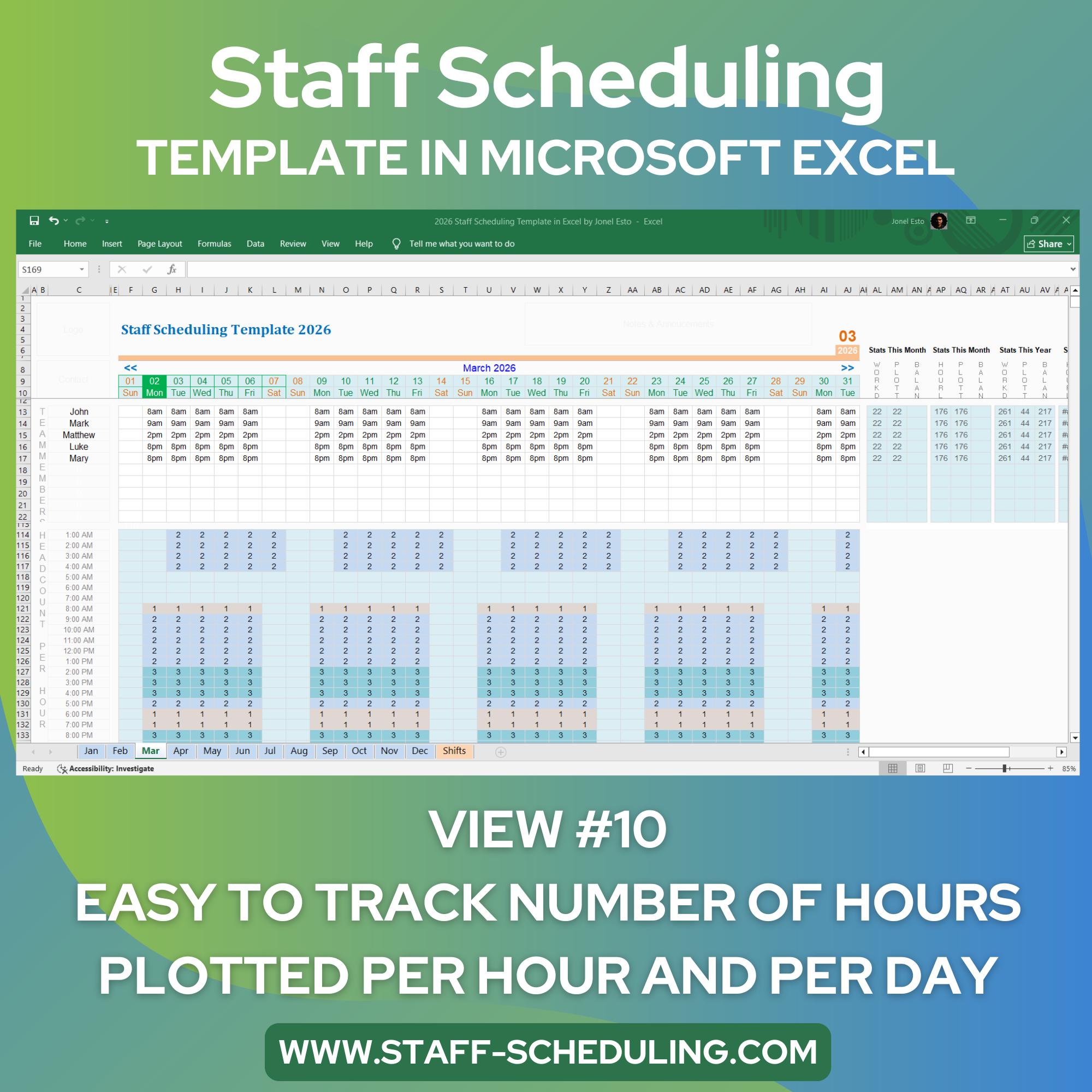 Staff Scheduling - Employee Shift Schedule Excel Template | Time ...