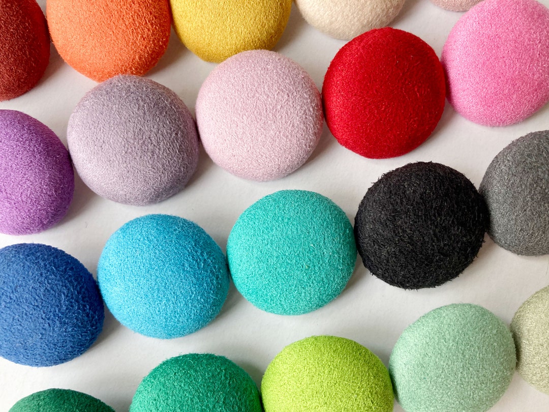Macaroon Colors Sewing Buttons 10 Large Fabric Buttons Set Faux Suede ...