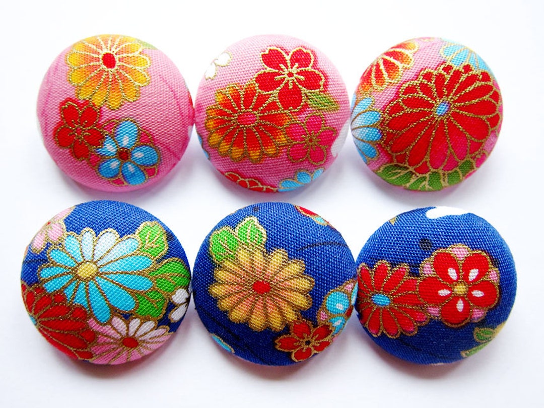 Sewing Buttons / Fabric Buttons 6 Large Fabric Buttons Set Oriental ...