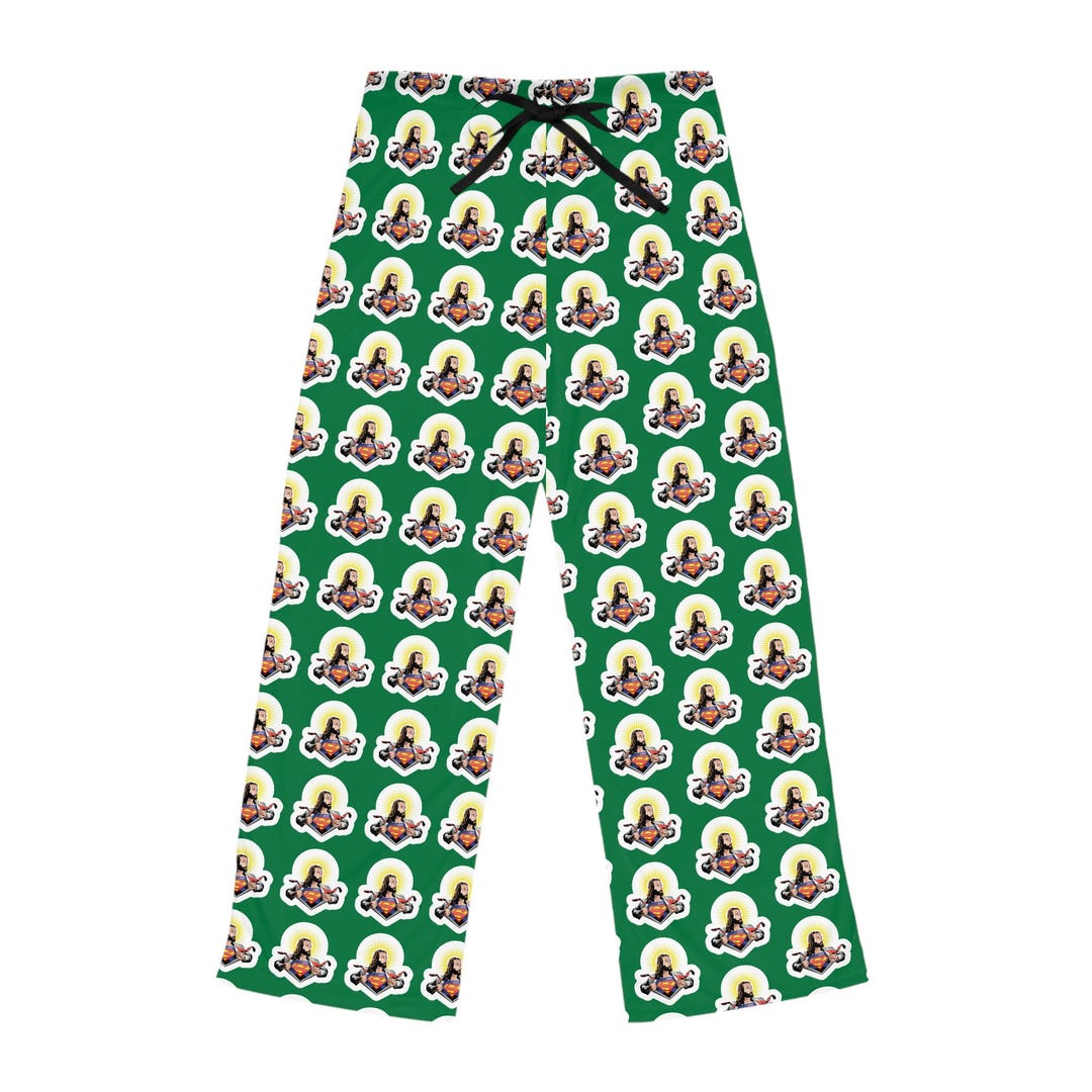 Jesus Superman Women's Pajama Pants, Religious Sleepwear, Christian ...