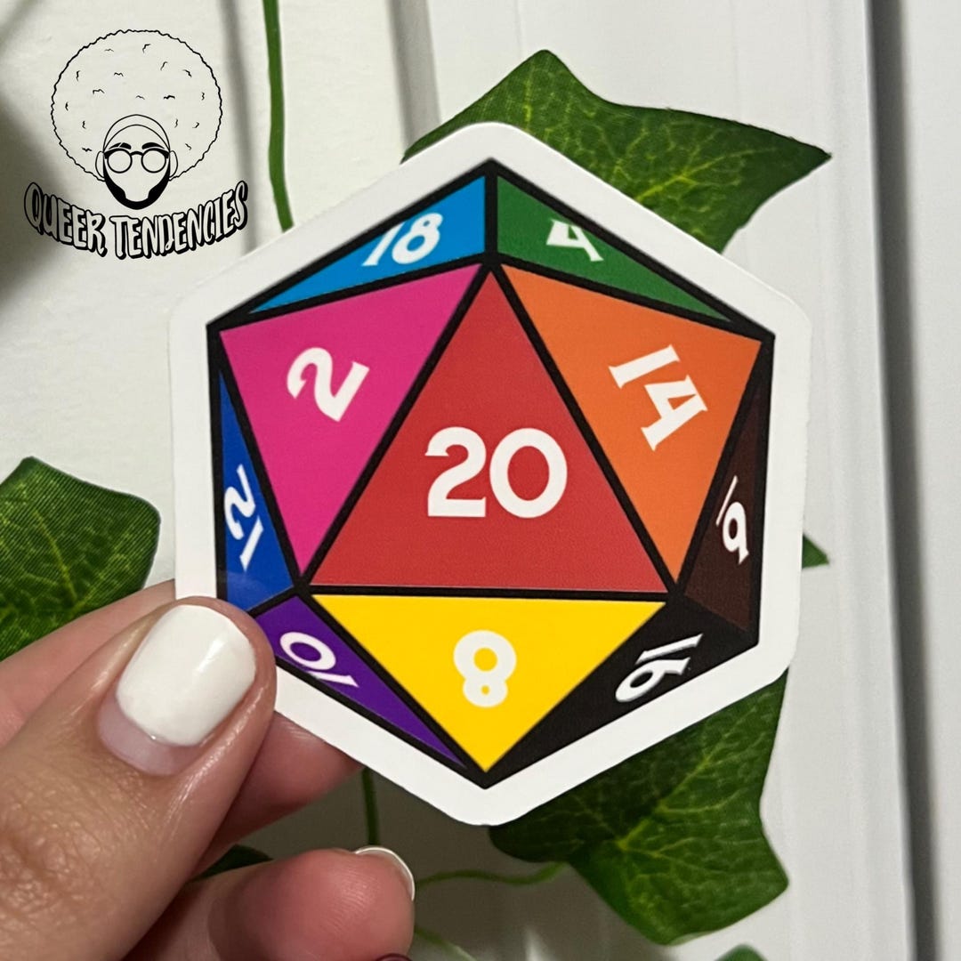 Pride Flag DND Dice Sticker - Etsy