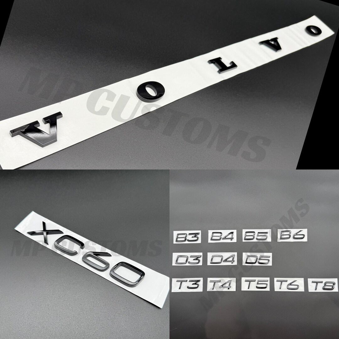 Volvo Xc60 Black Gloss Rear Badges Letters: Engine Model Emblem - Etsy