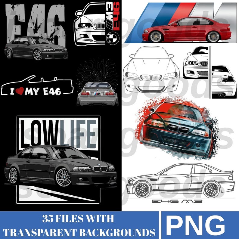 BMW E46 PNG Models: Sublimation Printing & Design (digital Download) - Etsy