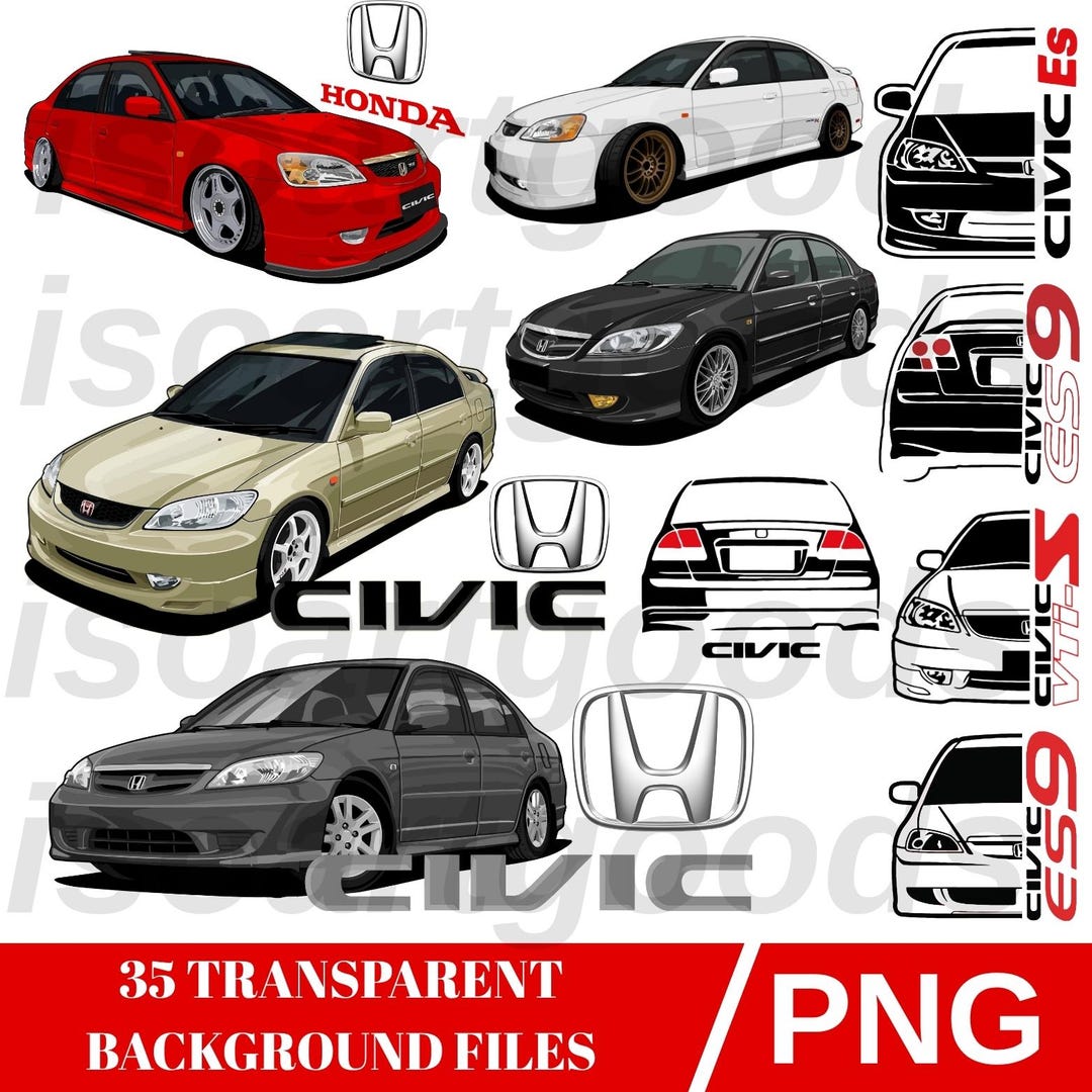 Honda Civic ES PNG Files: Sublimation & Design Graphics (digital ...