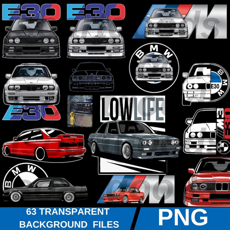 BMW E30 PNG Models: Sublimation Printing & Design (63 Files) - Etsy