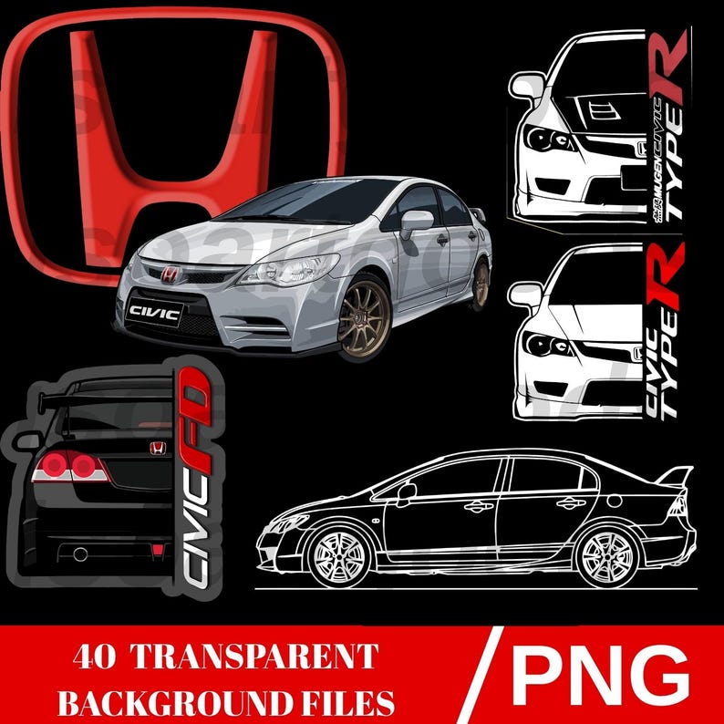Honda Civic FB PNG Files: Sublimation & Design Graphics (digital ...