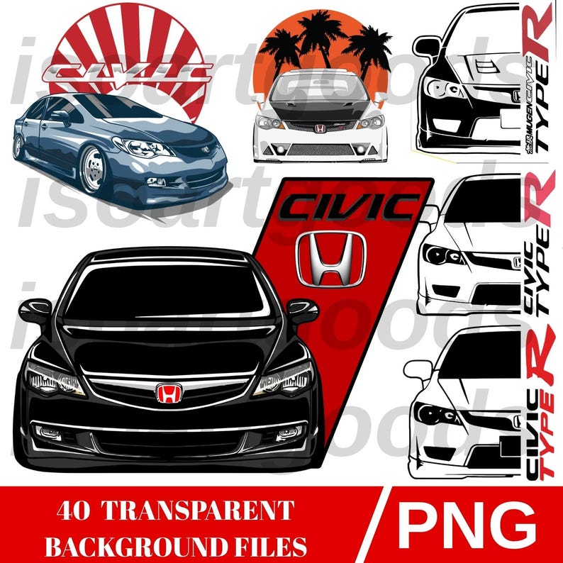 Honda Civic FB PNG Files: Sublimation & Design Graphics (digital ...