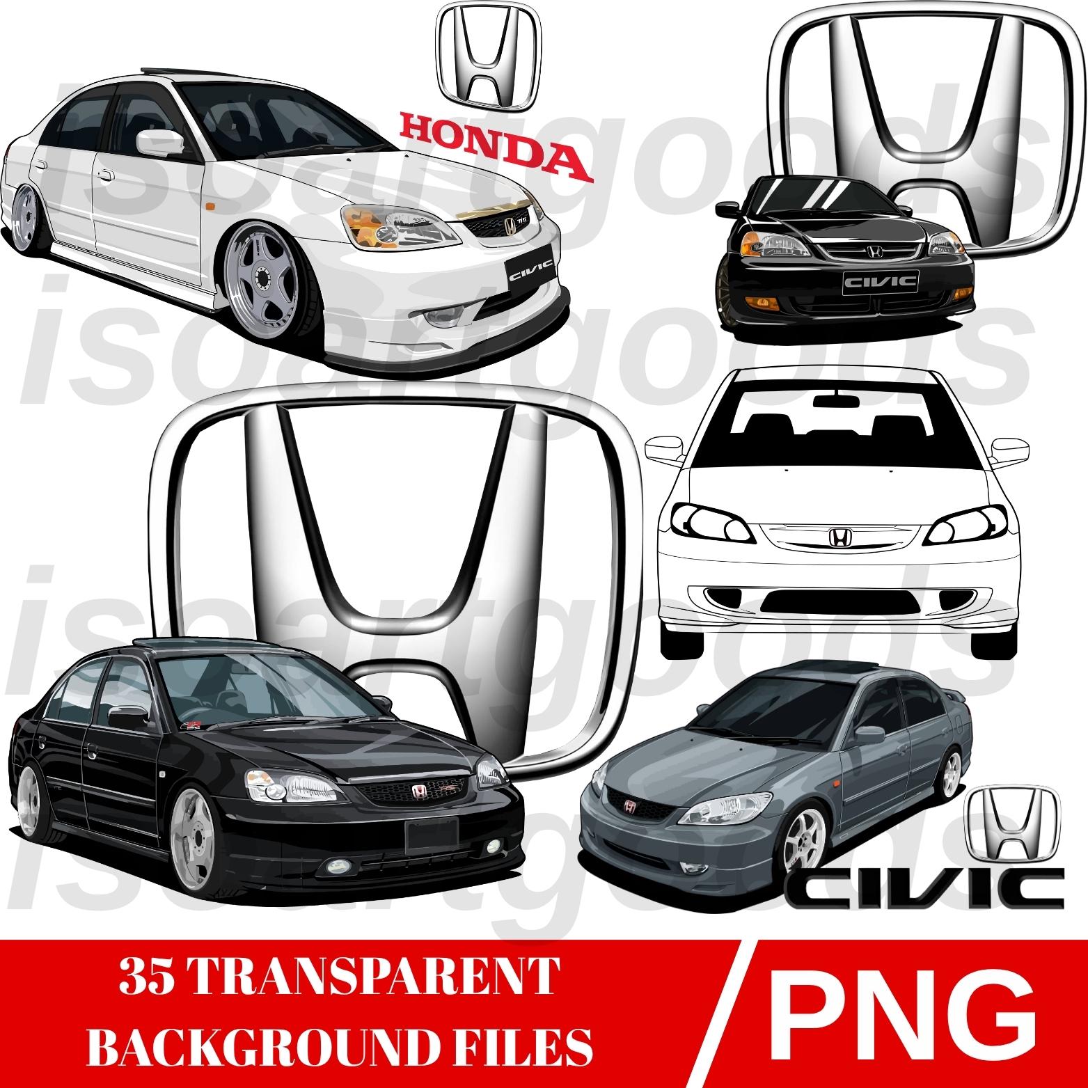 Honda Civic ES PNG Files: Sublimation & Design Graphics (digital ...