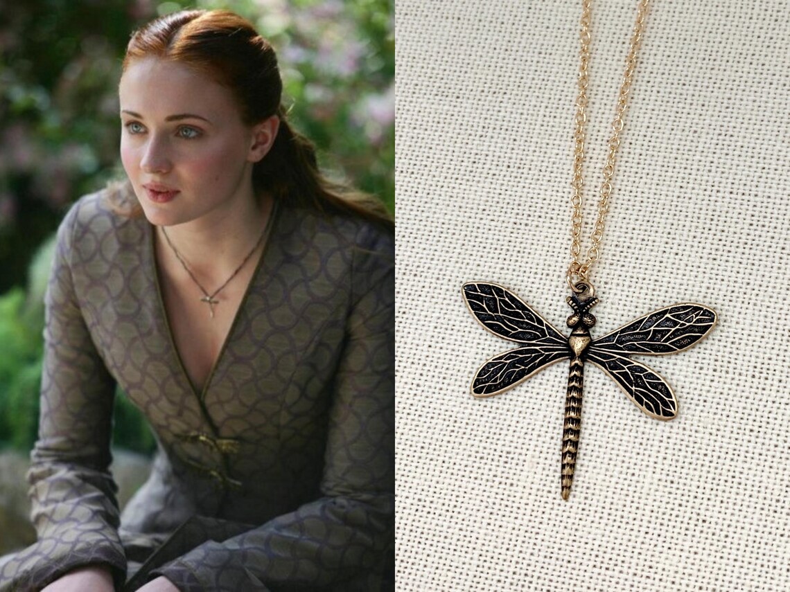 Sansa Stark Margaery Tyrell Antique Gold Dragonfly Necklace - Etsy