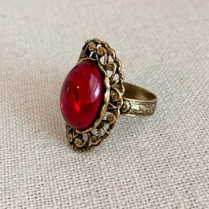 Edith Cushing Crimson Peak Ruby Red Gold Filigree Ring Victorian Gothic ...