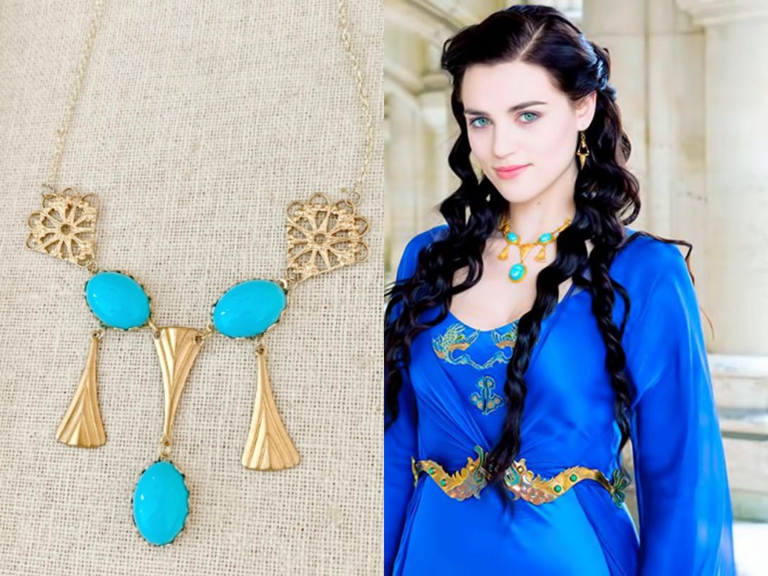 Lady Morgana Pendragon Merlin Brass Art Deco Geometric Triangle ...