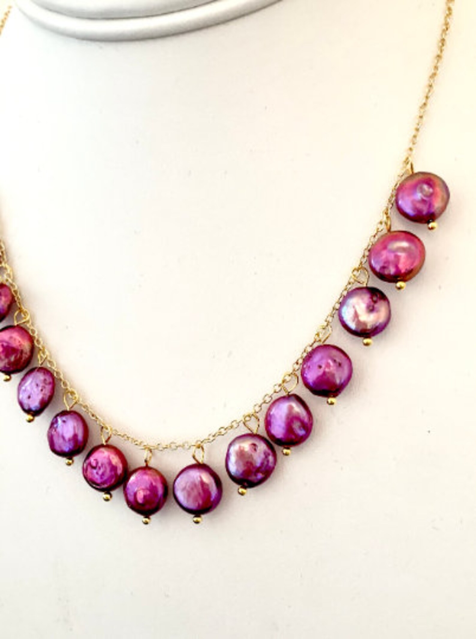Morgana Pendragon Merlin Gold Genuine Cultured Coin Pearls Purple ...