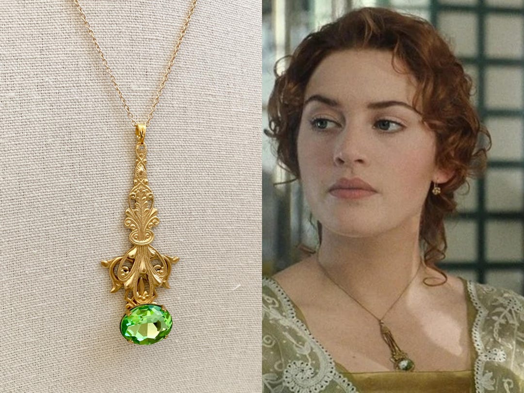 Rose Dewitt Bukater Peridot Green Crystal Filigree Gold Titanic ...