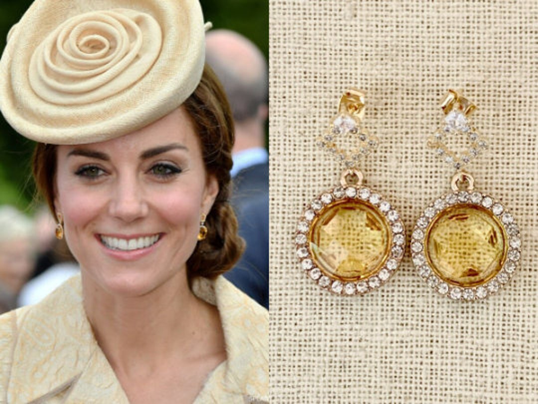 Kate Middleton Citrine Topaz Yellow Round Crystal Faceted Cubic ...