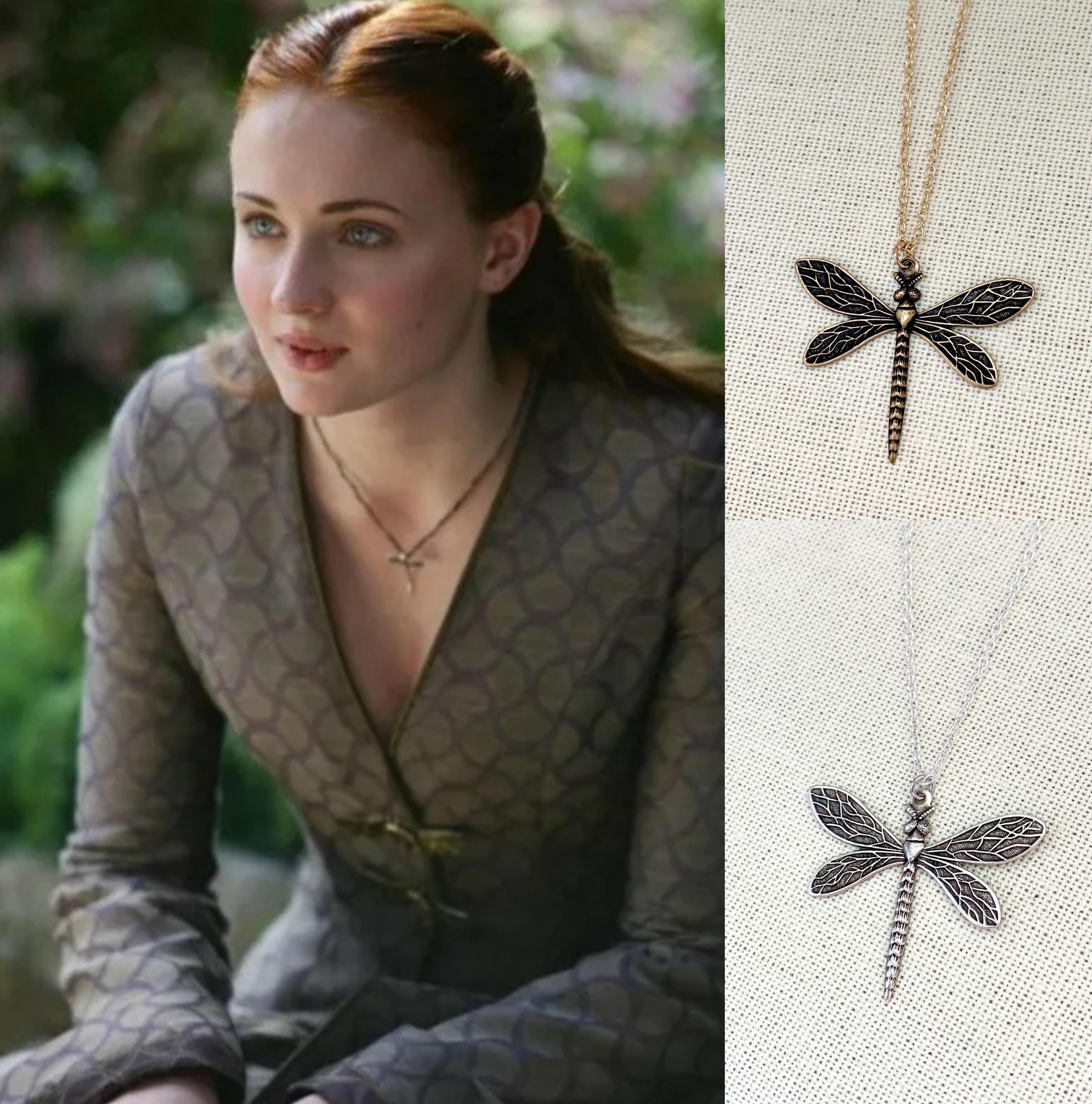Sansa Stark Margaery Tyrell Antique Gold Dragonfly Necklace - Etsy