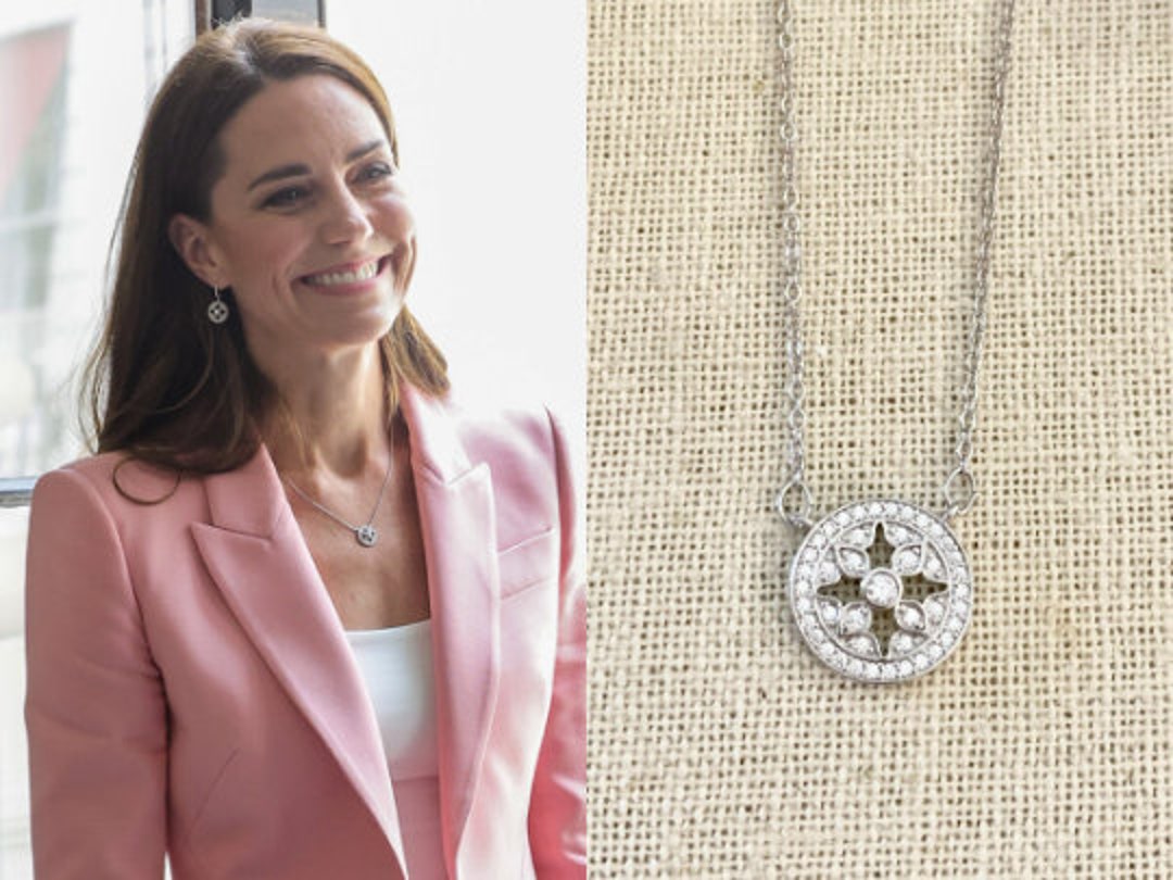 Kate Middleton Silver Plated Cubic Zirconia Clear Rhinestone Rhodium ...