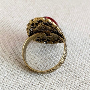 Edith Cushing Crimson Peak Ruby Oval Antique Gold Filigree Ring Lucille ...