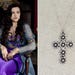 Lady Morgana Pendragon Merlin Antiqued Silver Flower Floral Cross ...